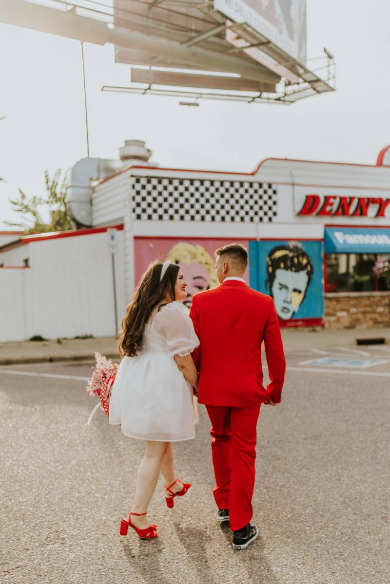A RETRO '50S-STYLE DRIVE-IN ELOPEMENT WEDDING DESIGN IN WISCONSIN DELLS ...
