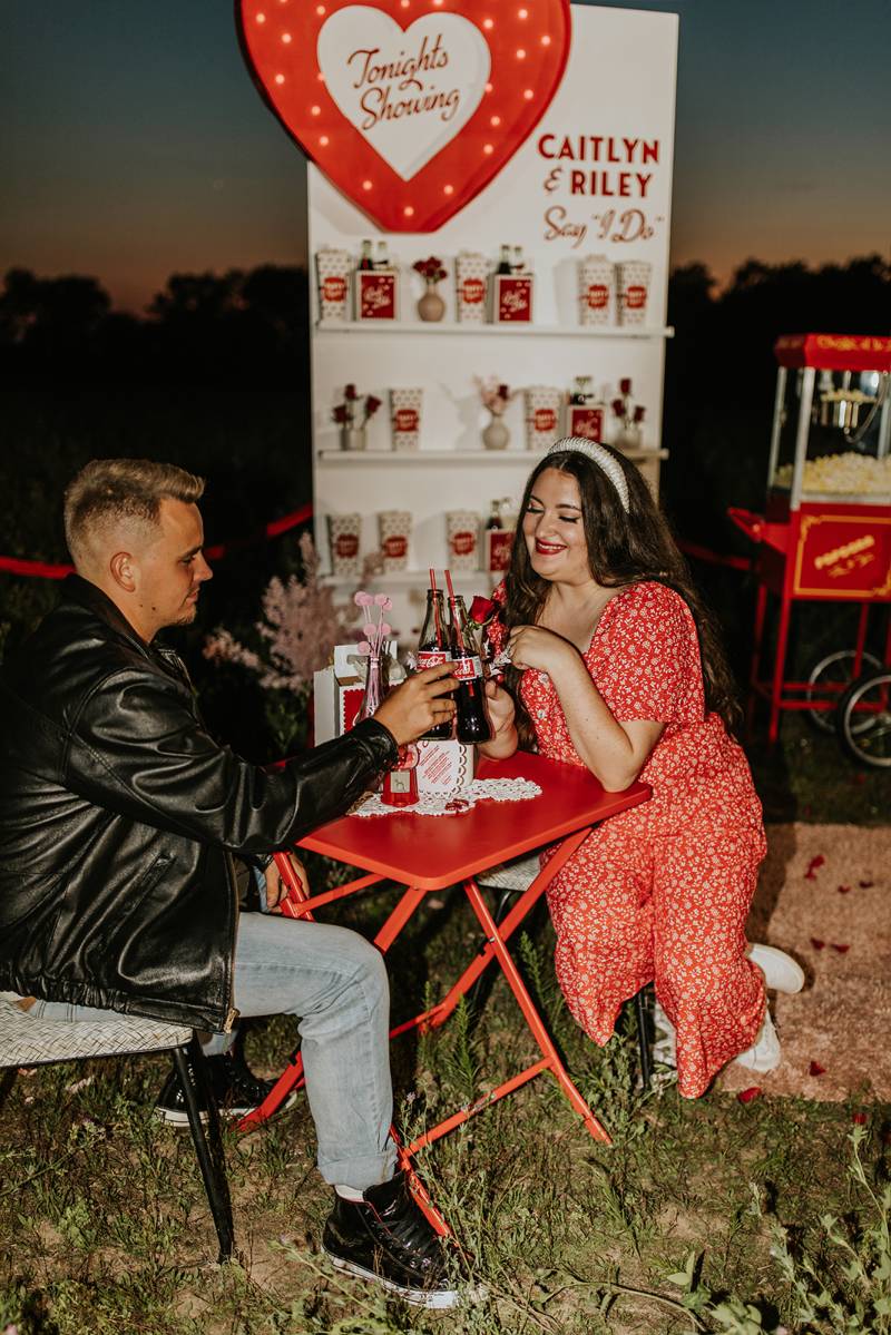 A RETRO '50S-STYLE DRIVE-IN ELOPEMENT WEDDING DESIGN IN WISCONSIN DELLS ...