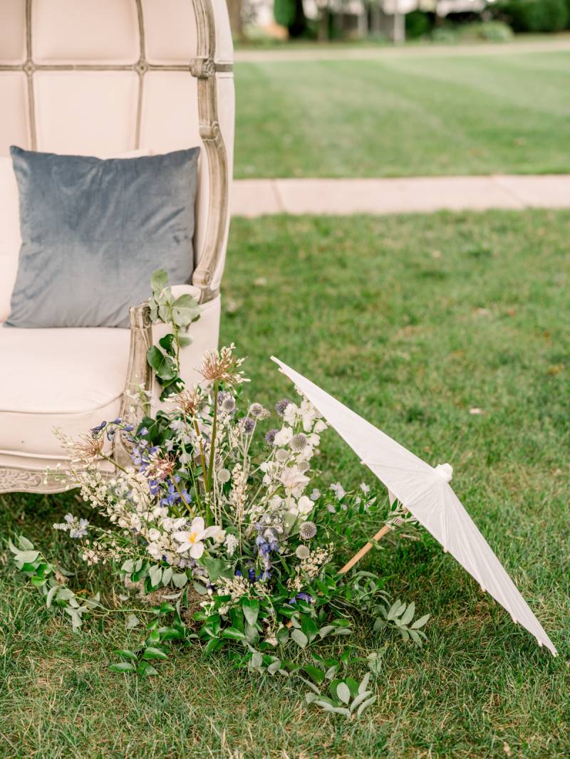 A ROMANTIC + ELEGANT GARDEN PARTY WEDDING DESIGN WITH SOFT BLUE HUES AT ...