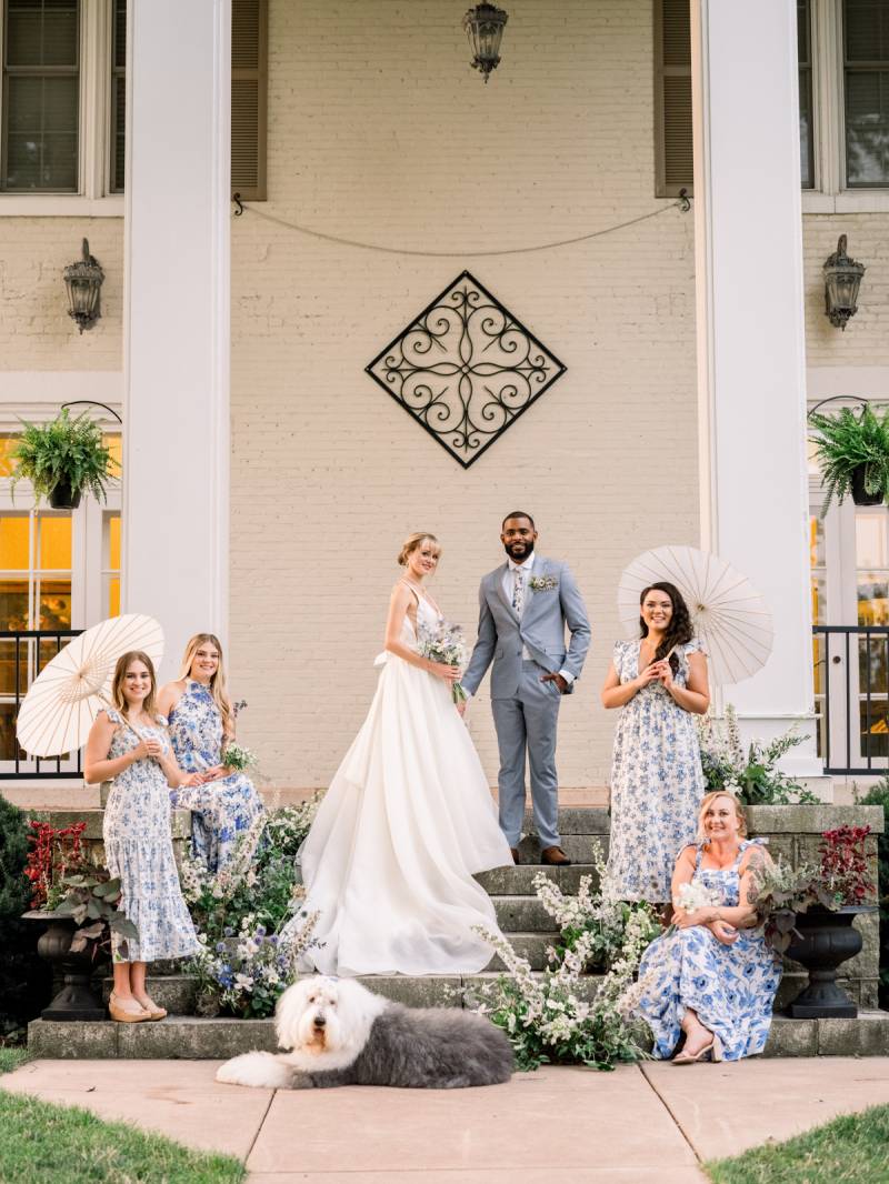 A ROMANTIC + ELEGANT GARDEN PARTY WEDDING DESIGN WITH SOFT BLUE HUES AT ...