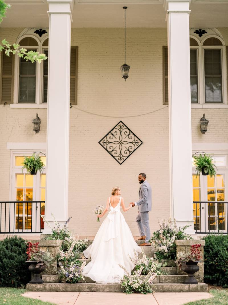 A ROMANTIC + ELEGANT GARDEN PARTY WEDDING DESIGN WITH SOFT BLUE HUES AT ...