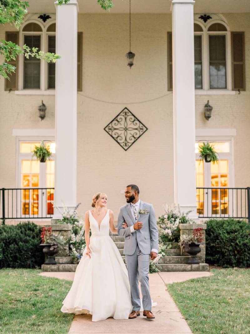 A ROMANTIC + ELEGANT GARDEN PARTY WEDDING DESIGN WITH SOFT BLUE HUES AT ...